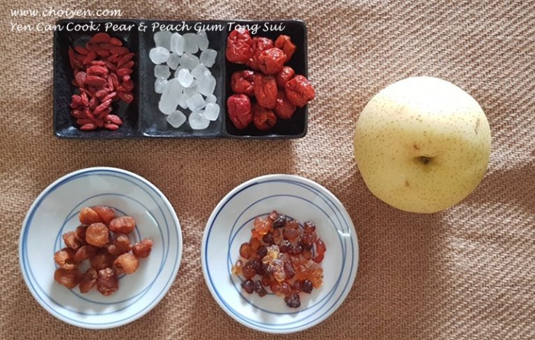 Yen Can Cook: Pear & Peach Gum Tong Sui 雪梨桃胶糖水 - Mimi's Dining Room