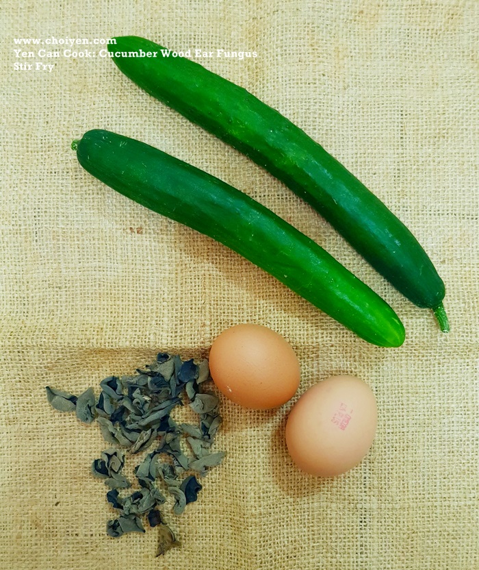 Yen Can Cook ~ Cucumber Wood Ear Fungus Stir Fry - Mimi's Dining Room