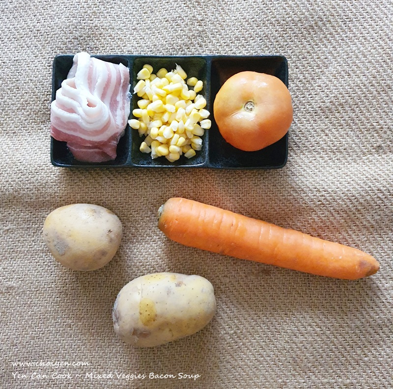 Yen Can Cook ~ Mixed Veggies Bacon Soup - Mimi's Dining Room