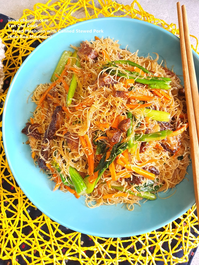 Yen Can Cook ~ Fried Meehoon with Canned Stewed Pork (Kou Rou Meehoon ...