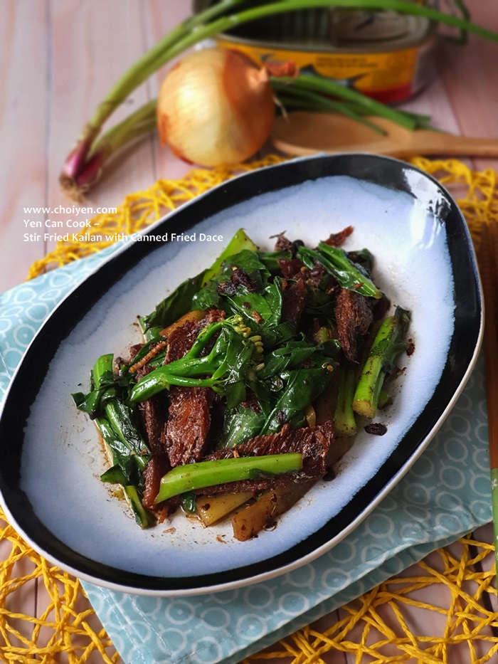 Yen Can Cook ~ Stir Fried Kailan with Canned Fried Dace - Mimi's Dining ...