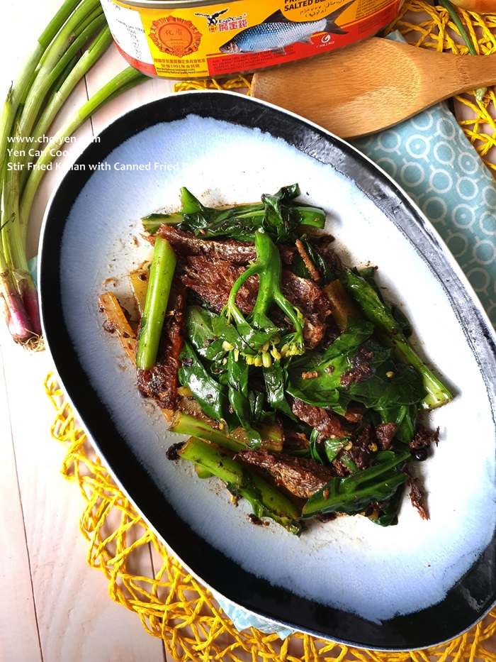 Yen Can Cook ~ Stir Fried Kailan with Canned Fried Dace - Mimi's Dining ...